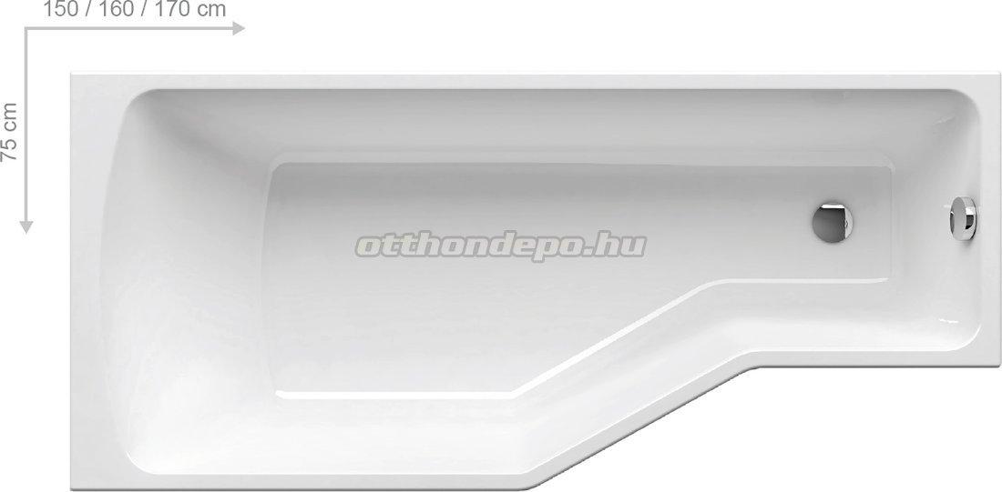Ravak, BeHappy asszimetrikus kád, 150*75 cm - Otthon Depo Webáruház